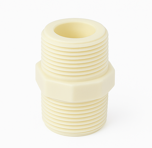 Niple Barril Polipropileno Blanco Roscado